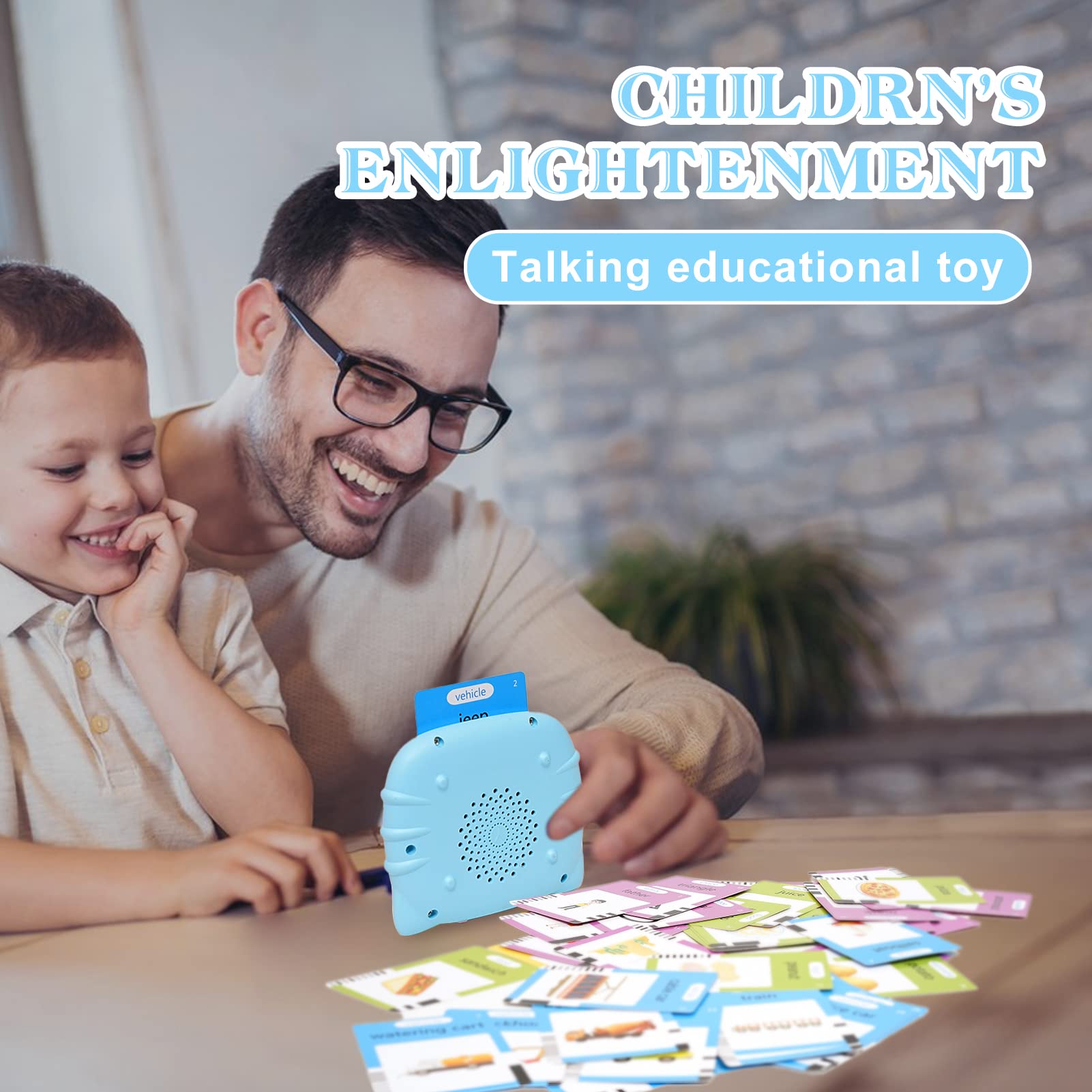 Talking Flash Cards Toddlers Toys:510 Sight Words Speech Therapy Autism Learning Educational-2 3 4 5 6 Year Old Kids Gift (224Word&Blue)