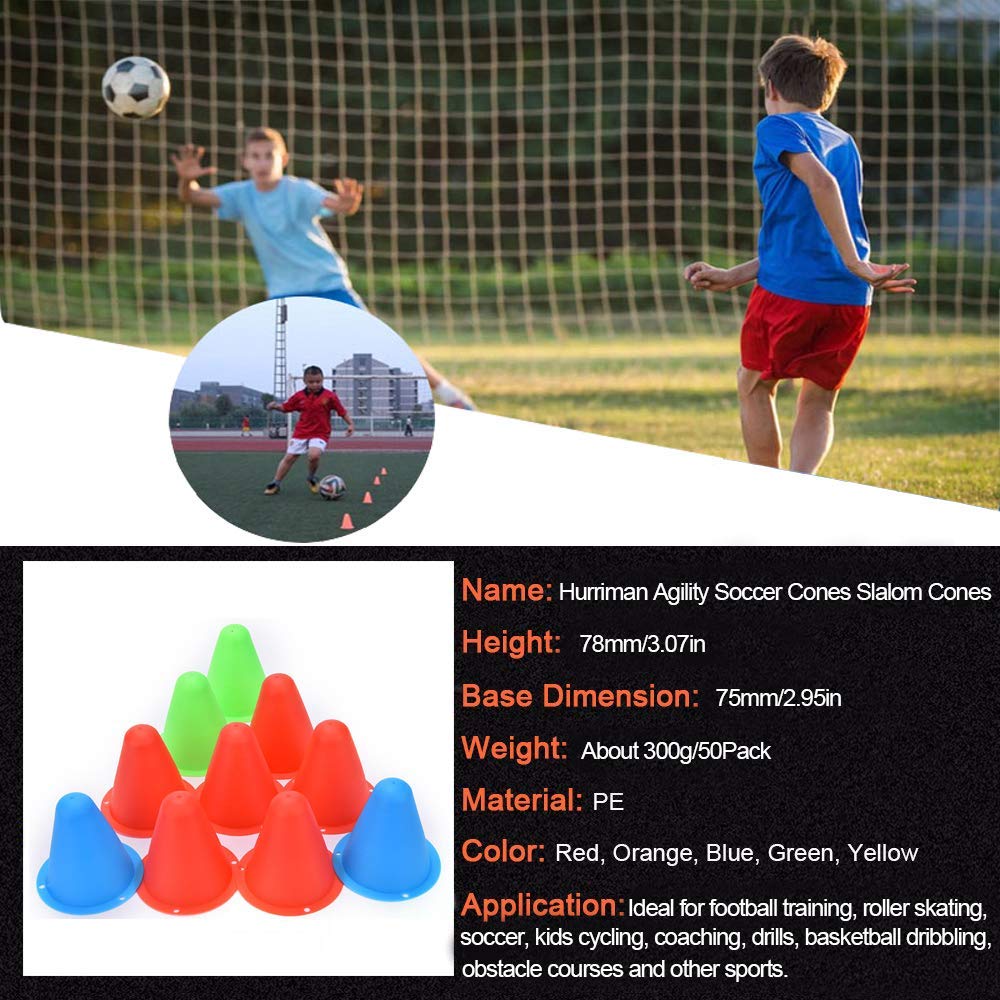 Mavvel Hurriman 40 Pack Slalom Cones Mini Agility Soccer Cones for Training, Kids Roller Skating