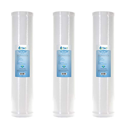 Tier1 25 Micron 20 Inch x 4.5 Inch | 3-Pack Whole House Radial Flow Granular Activated Carbon Block Water Filter Replacement Cartridge | Compatible with Pentek RFC-20BB, SDP-4520, Home Water Filter
