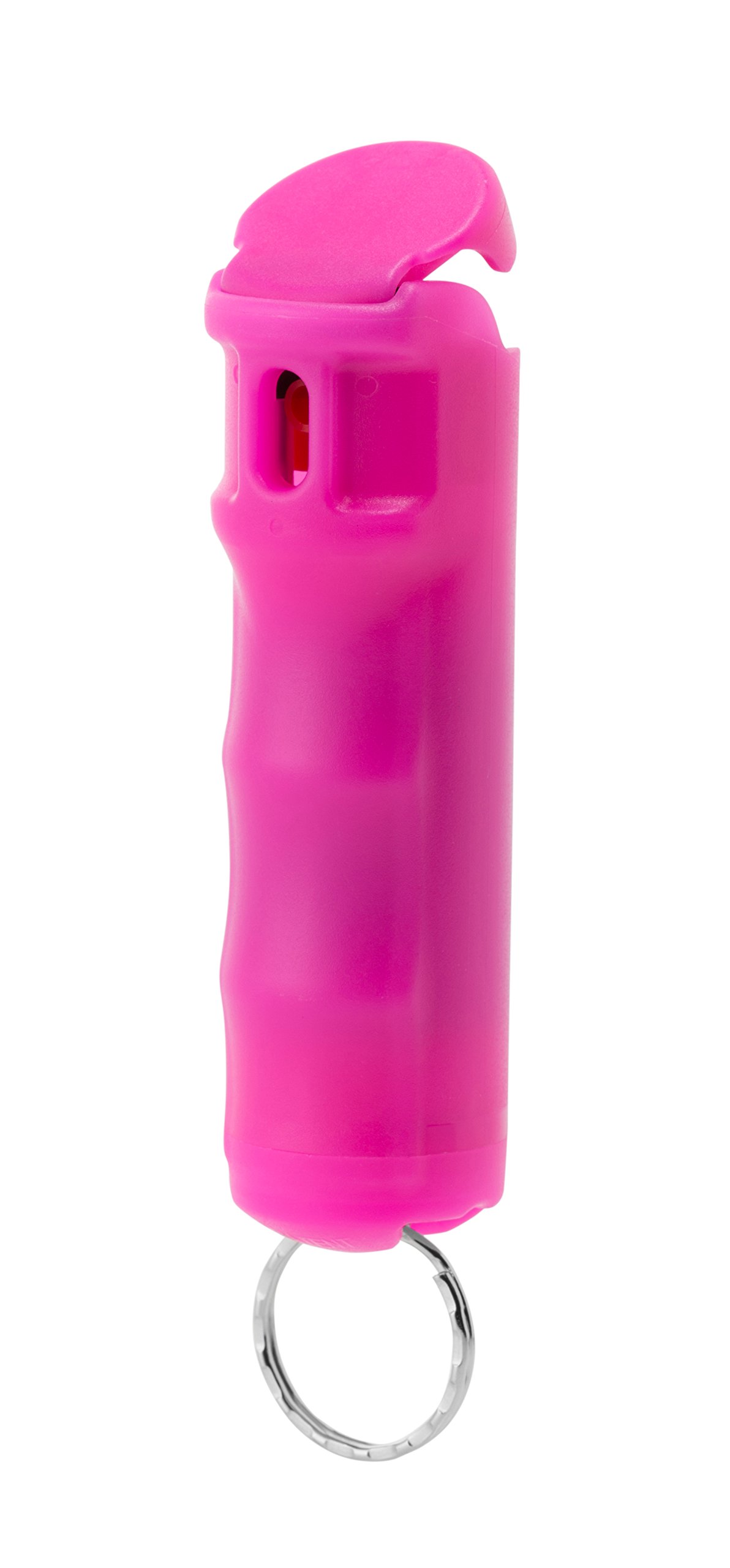 Mace Brand Maximum Strength Pepper Spray with KeyGuard Hard Case (Hot Pink) – Accurate 10’ Powerful Pepper Spray, Flip Top Safety Cap, Leaves UV Dye on Skin – Great for Self-Defense