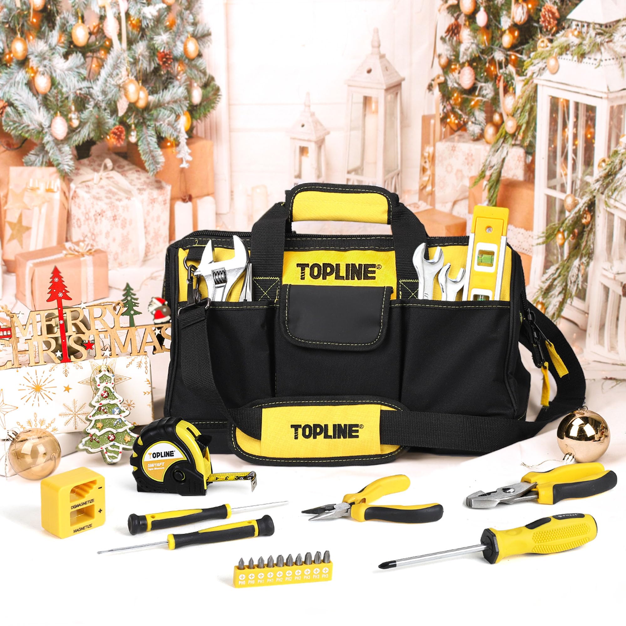 TOPLINE 467-Piece Household Home Tool Sets for Mechanics, 16-Inch Tool Bag with Heavy Duty Home Tool Kit Included, Tool Sets for Men, Tool Kits for Home General Maintenance, Basic Applications