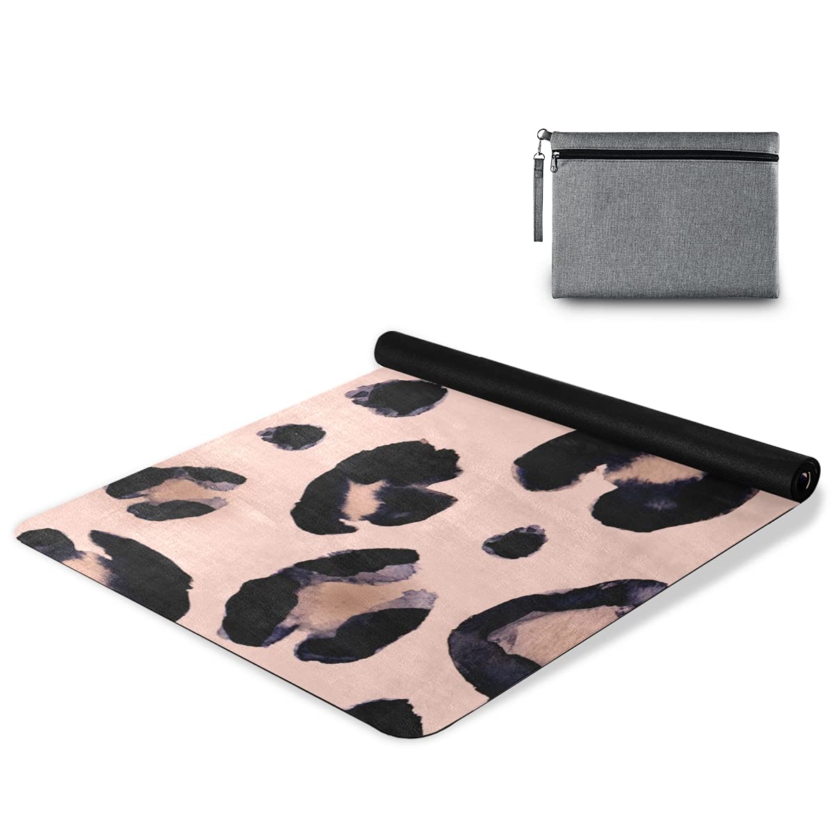 senya Leopard Print Cheetah Pink Yoga Mat Cover, Non Slip Exercise Mat Cover High Performance Grip, Coming with Carry Bag(7ue6a)