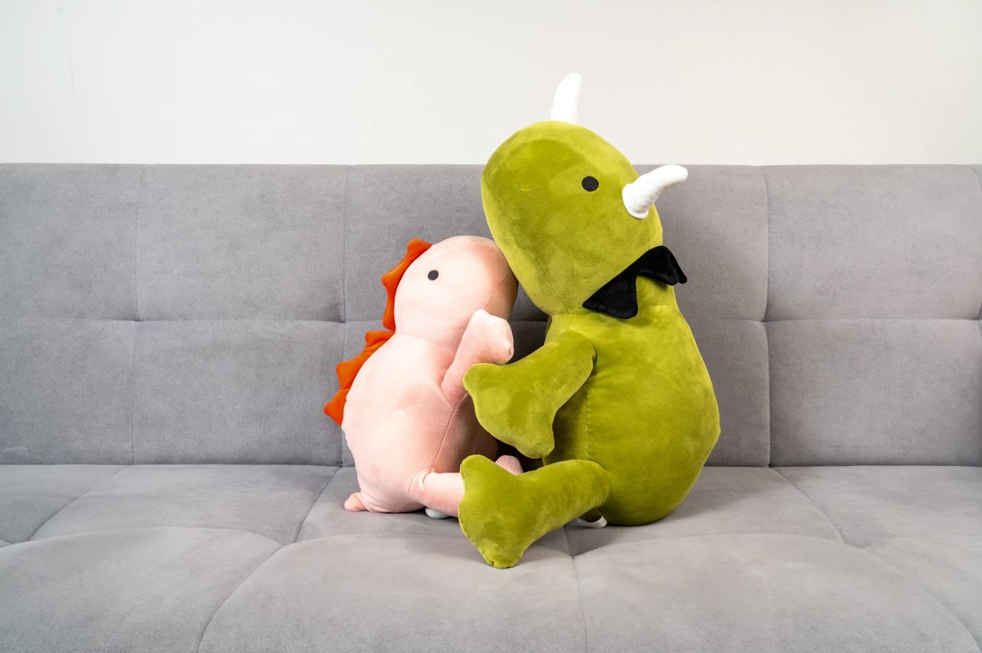 TOYS-US Weighted Dinosaur Plush - 24" 3.5 Lbs Green and 17" 2 Lbs Pink Weighted Dino - Anxiety Stuffed Animals - Weighted Stuffed Animals – Dinosaur Plush – Throws Pillows- 2 Pack