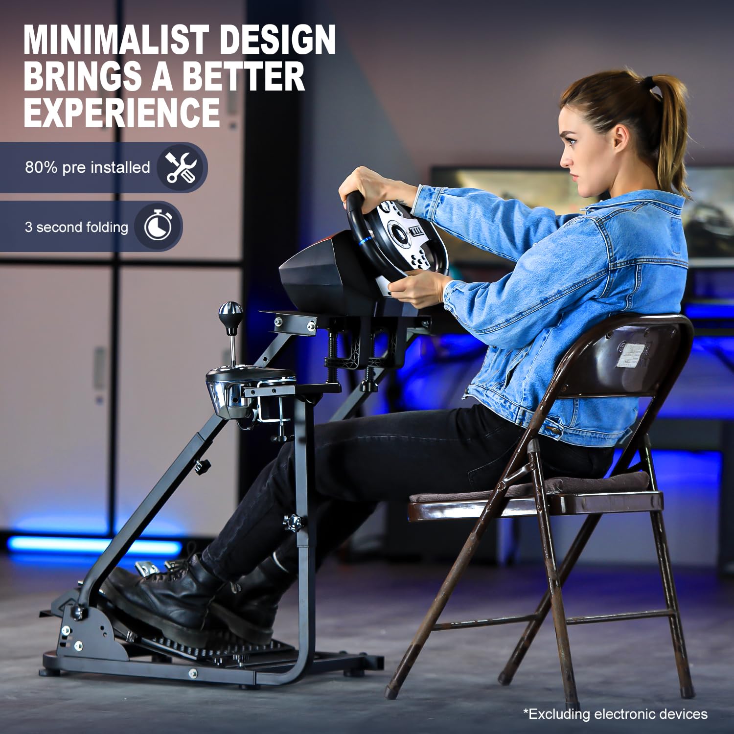 Marada G920 Racing Steering Wheel Stand with Shifter Mount Fit for Thrustmaster, PXN, Logitech G29, G923 Height Adjustable Sim Frame Wheel & Pedal & Gear Lever NOT Included(Only Stand)