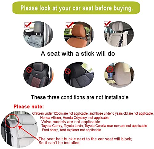 LUOWAN Adjustable Leather Road Pal Headrest Pillow for Car Seat, Sleeping Head Neck Support Side Cushion for Long Road Trip Nap