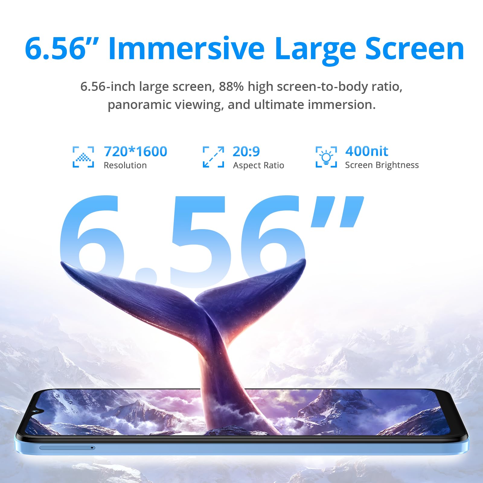 OUKITEL C35 Cellphone Unlocked,12GB RAM+256GB ROM,6.56" HD Screen Smartphone with 5150mAh Battery,50MP+8MP Camera,4G Dual SIM Android 13 Phone (Green)