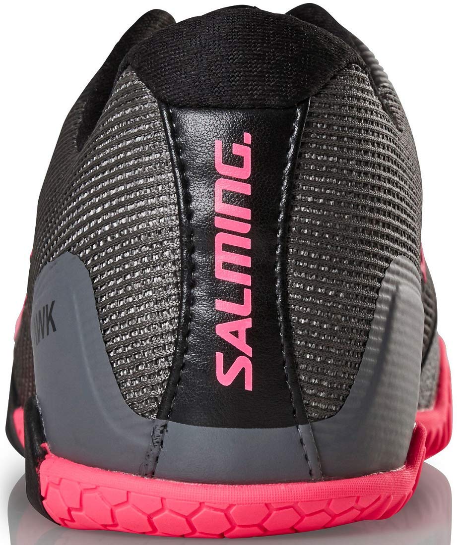 Salming Women's Hawk Squash/Handball Indoor Sports Shoes, Gunmetal/Pink, 9
