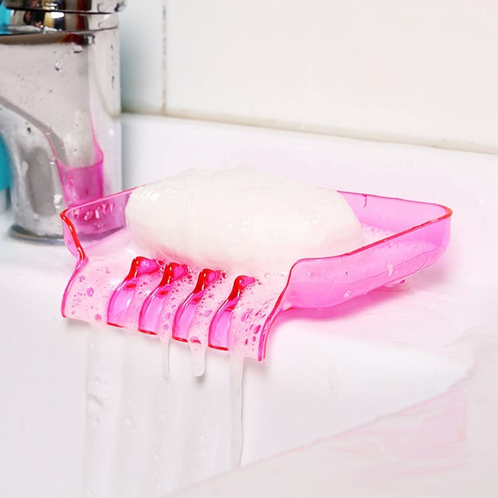 PLMM soap Box, Kitchen Bathroom Flexible Soap Dish Plate Holder Tray Soapbox Bathroom Accessories for Soap Sink Sponge Drainage Drainage Soap (Color : NO2)