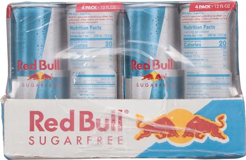 Red Bull Sugar Free Energy Drink, 12 Fl Oz, 24 Cans (6 Packs of 4)