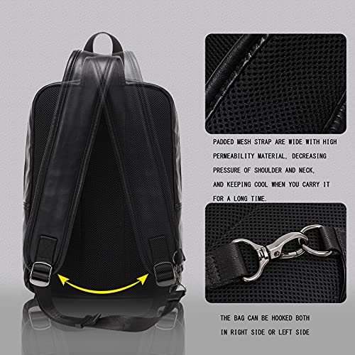Shaelyka Water-Resistant Black Sling Bag for Men and Women with Soft Microfiber Leather, Brown