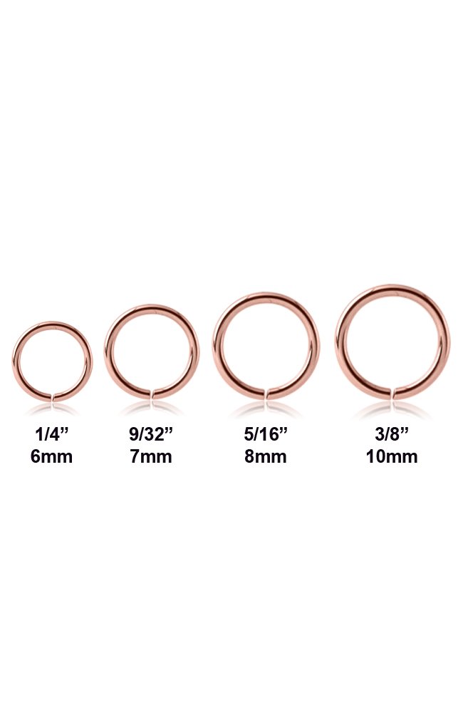 Rose-Tone 316L Surgical Steel Seamless Continuous Nose Ring Hoop 9/32" - 7mm 20G