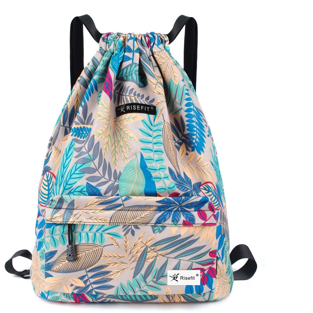 Risefit Waterproof Drawstring Bag, Gym Bag Sackpack Sports Beach Backpack for Men Women