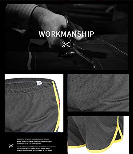Men's Running Workout Bodybuilding Gym Shorts Athletic Sports Casual Short Pants (Grey, Medium)