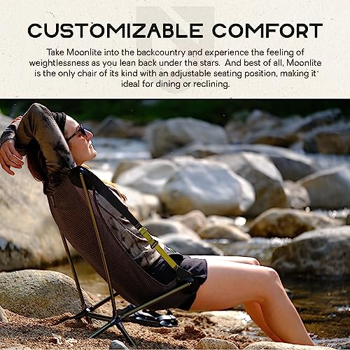 NEMO Moonlite Reclining Camp Chair | Portable Backpacking and Camping Chair with Adjustable and Foldable Options, Goodnight Grey