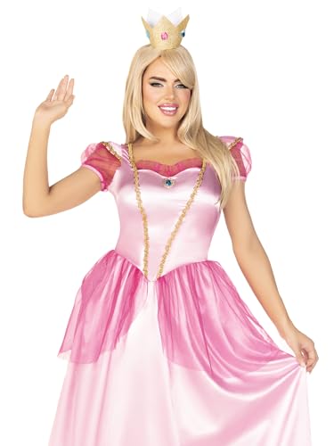 Leg Avenue 2 Piece Classic Pink Princess Full Length Ball Gown Costume Set with Gloves for Women, Large