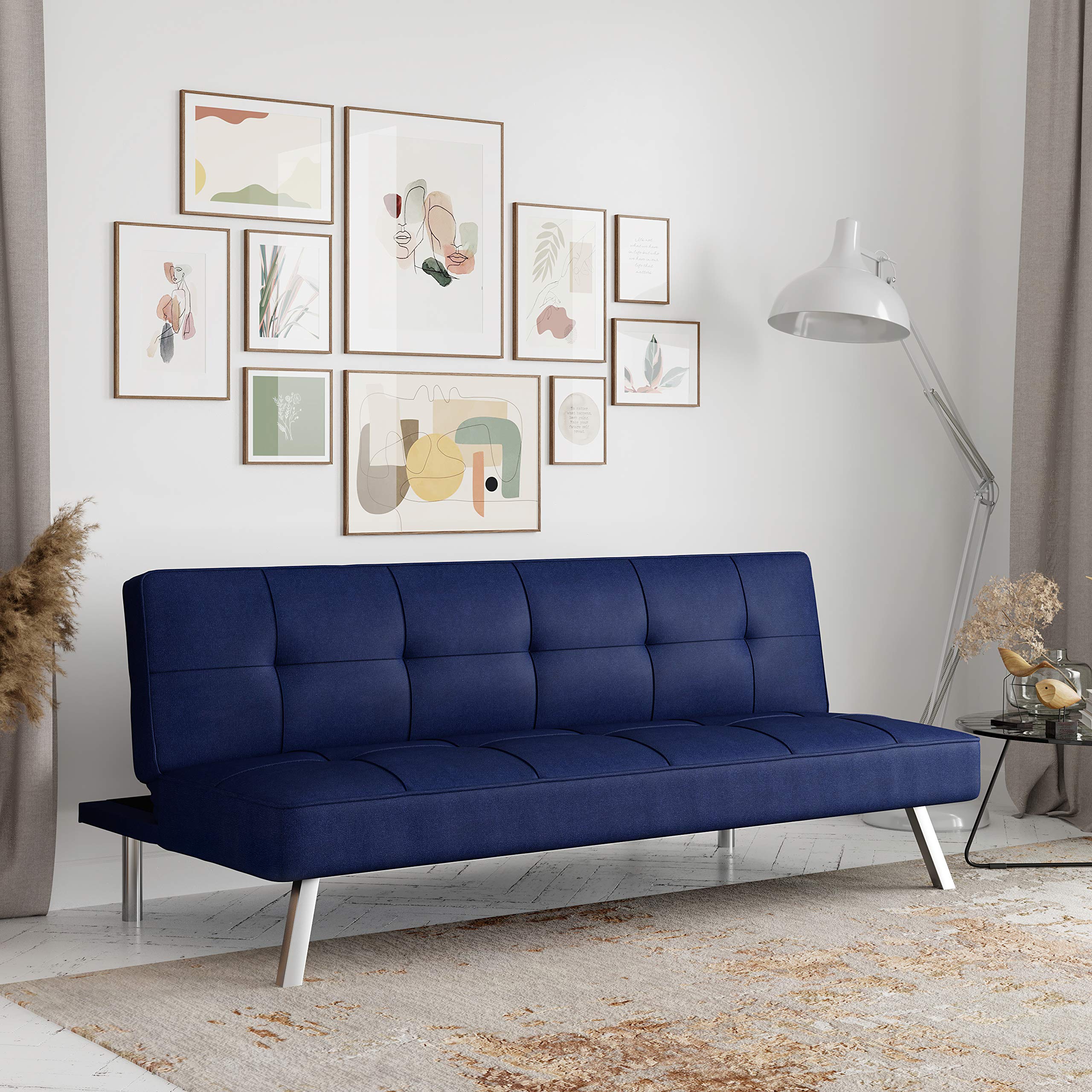 Serta Rane Futon, 66.1" W x 33.1" D x 29.5" H, Java & Rane Futon, 66.1" W x 33.1" D x 29.5" H, Navy Blue