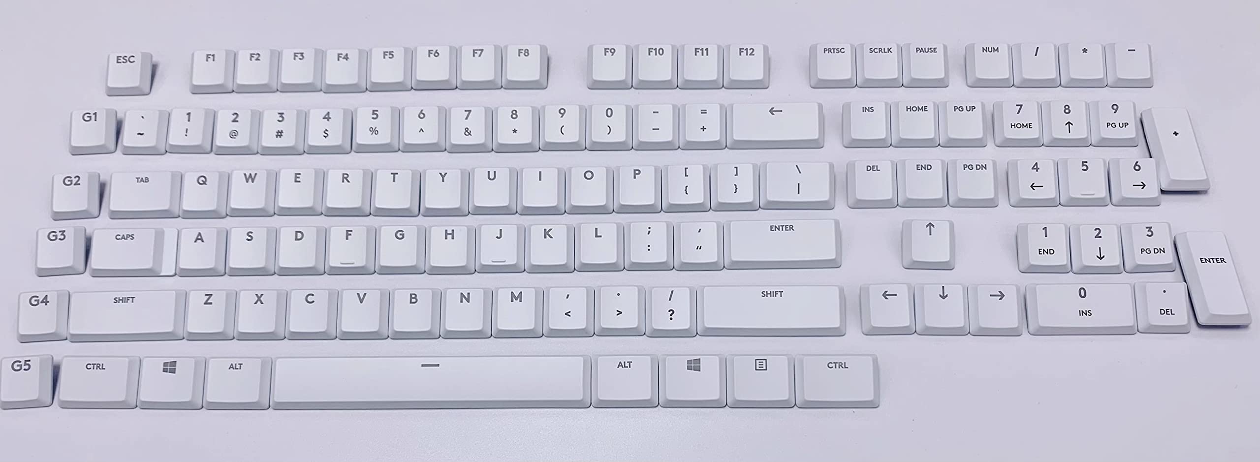 WJ for G915 Full 109 Keycap Replacement G915/G913/G815/G813 TKL RGB Mechanical Gaming Keyboard (g915 White 109 keycaps)