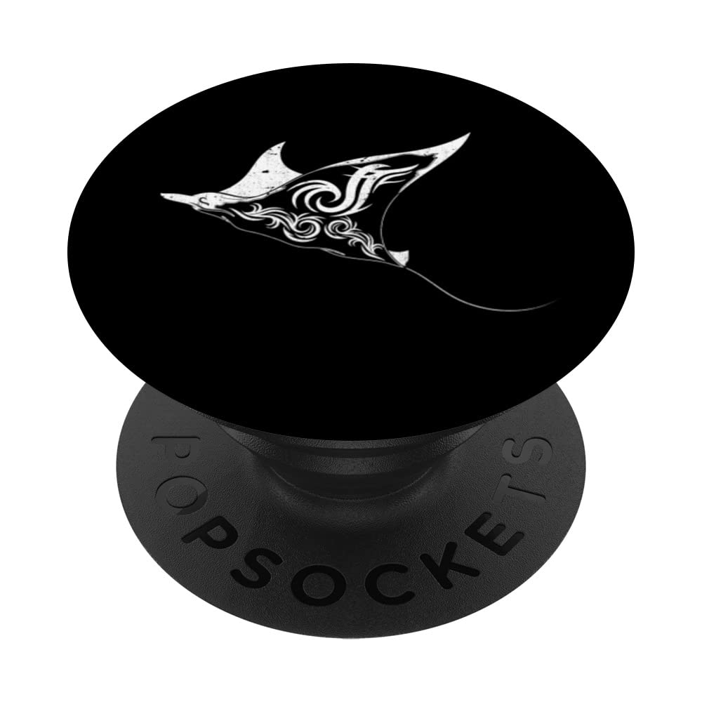 Polynesian Tattoo Aquarium Stingray Tribal Animal Manta Ray PopSockets Swappable PopGrip