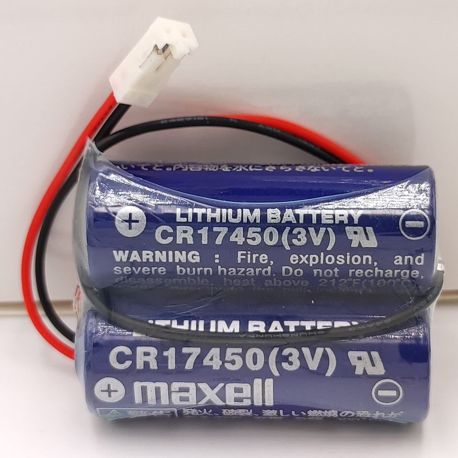 Zivases CR17450-2WK27 / D80UB016170 3V Replacement PLC Battery 2*CR17450 Battery Pack for Mazak 2CR17450 3V Battery