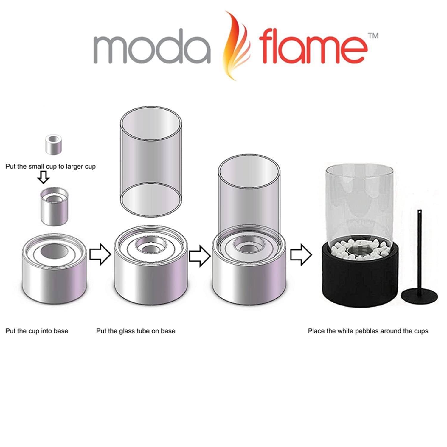 Regal Flame Black Ghost Ventless Indoor Outdoor Fire Pit Tabletop Portable Fire Bowl Pot Bio Ethanol Fireplace in Black - Realistic Clean Burning Like Gel Fireplaces, or Propane Firepits