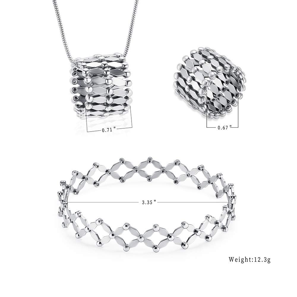 memorial jewelry Magic 3-in-1 Folding Retractable Ring Bracelet Stainless Steel Bracelet Telescopic Rings Bracelet