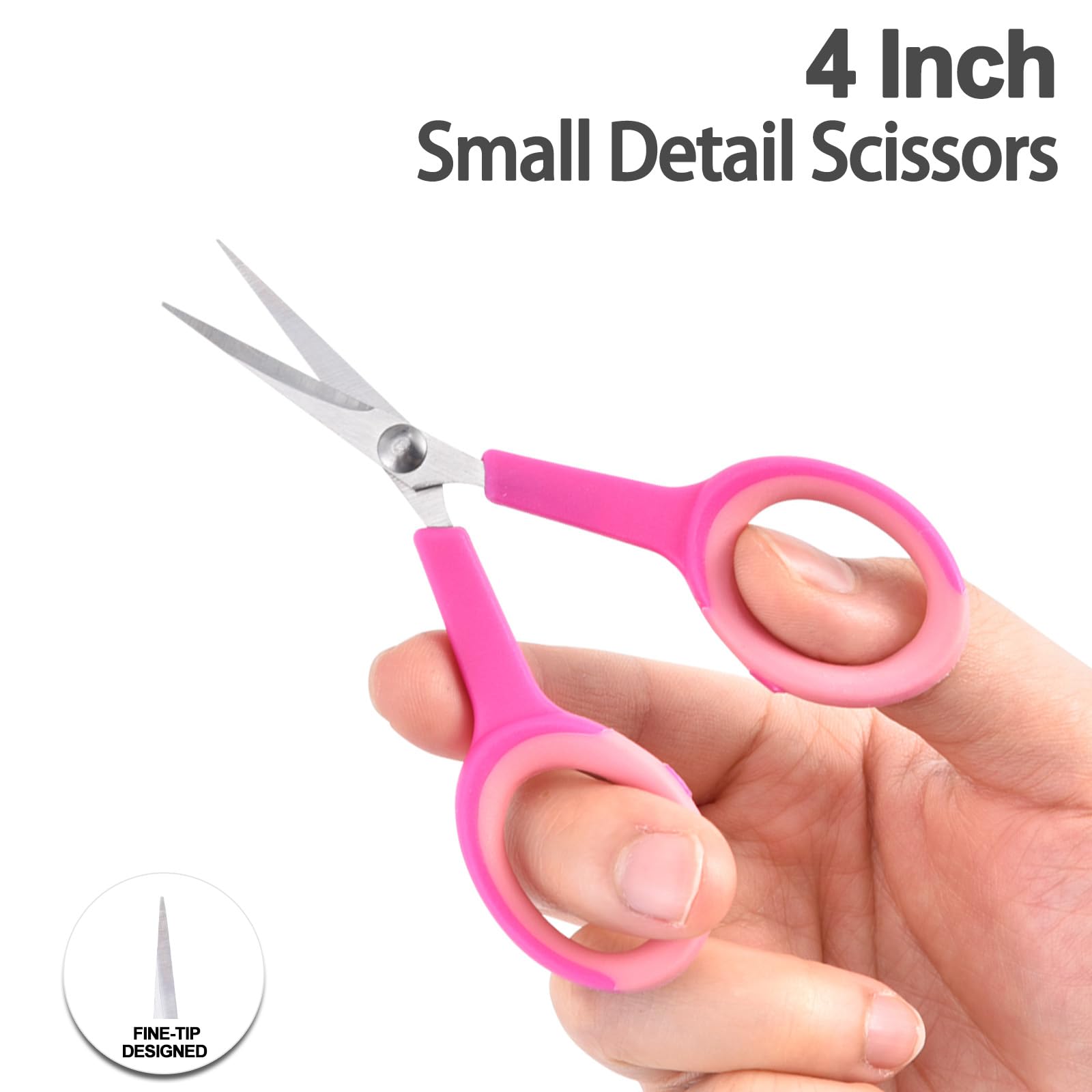 Zicolu Premium Sewing Scissors Bundle, 8" Heavy Duty Fabric Scissors, 5" Detail Embroidery Scissors, 4" Small Selvedge Scissors, 5" Thread Snips, Tailoring, Dressmaking, Quilting, Arts&Craft Supplies