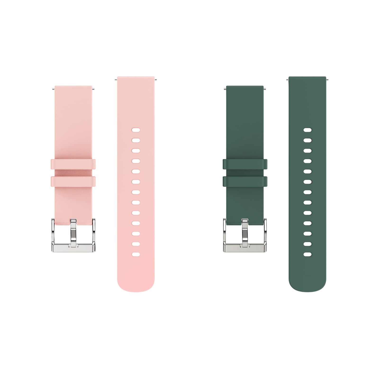 woednx Smart Watch Band,20mm Replacement Straps Band for Smart Watch, soft skin-friendly silicone quick release, smart watch wristband(Pink+Green)