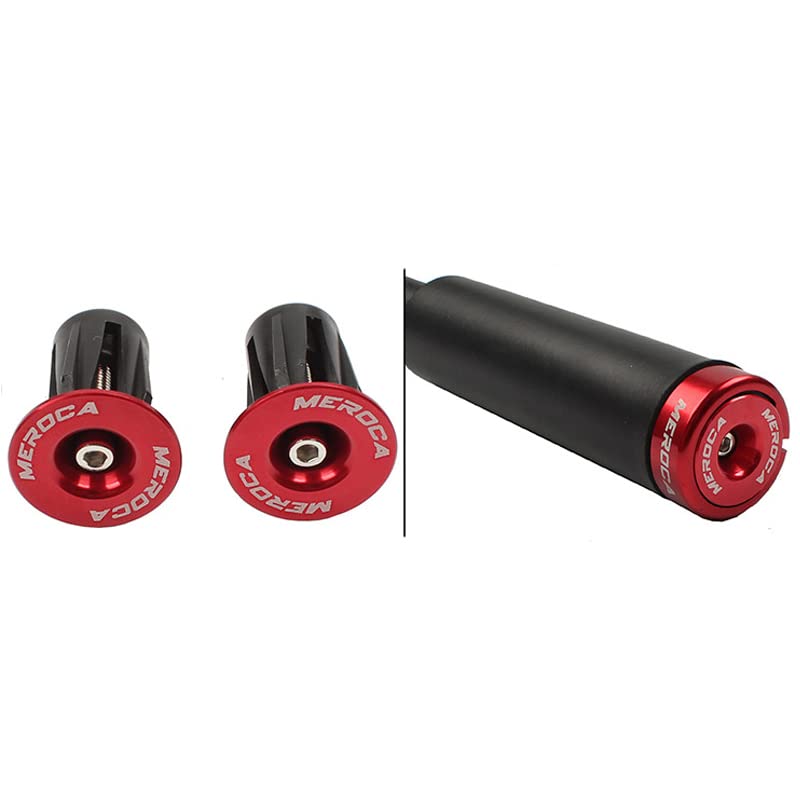 RANOKI Bar End Plugs Aluminum 1 Pairs for Most Bicycle Road Bike Mountain Bike MTB, BMX Bar Ends Handlebar (Red)