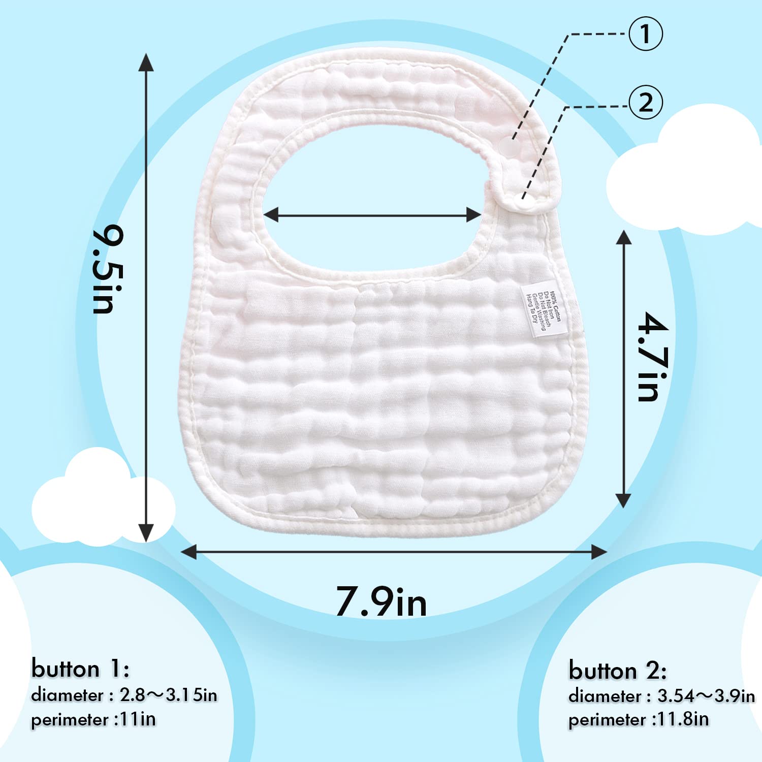 Yaacue Muslin Bibs for Baby Boys Girls Soft Absorbent 8-Layer for 0-36 Months Baby Drooling and Teething