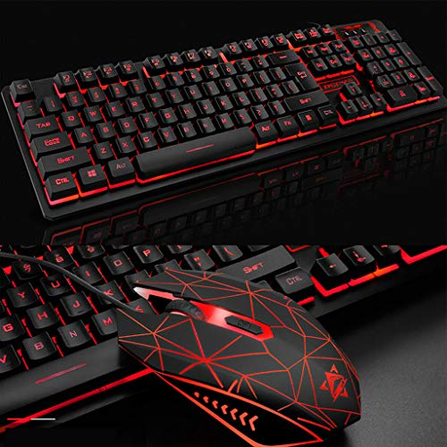 MENGSHI Gaming Keyboard Set,4Pcs K59 Wired USB Keyboard Illuminated Gaming Mouse Pad Backlight Headset,Gaming Keyboard+Mouse+Mose Pad+Headphone