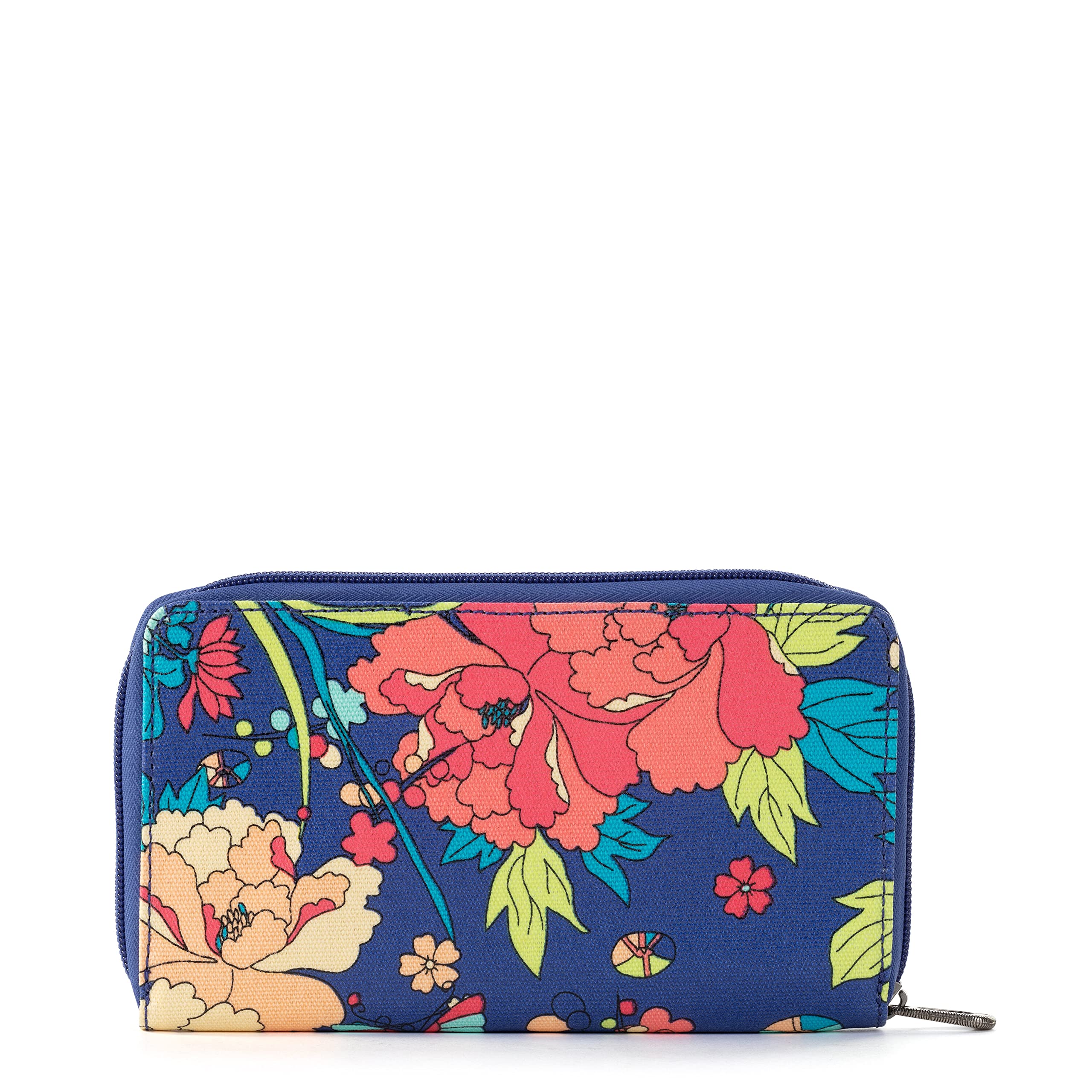 Sakroots Womens Cotton Sakroots Large Zip Wallet, Royal Flower Power, One Size US