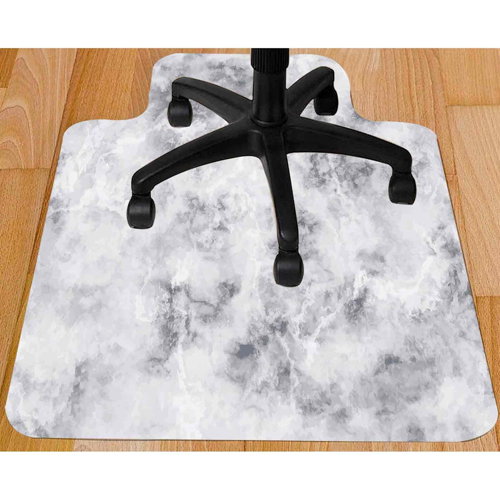 Marble Office Chair Mat, Granite Surface Pattern with Stormy Details Natural Mineral Formation Print, 36" x 48" with Lip Office Chair Mat for Hardwood Floor, Light Grey Dust