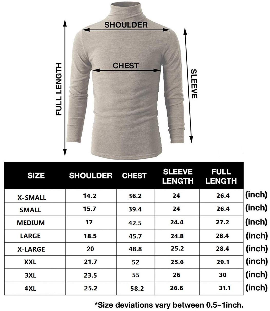 Mens Black Turtleneck Long Sleeve Mock Turtleneck Men Thermal Underwear Shirts Sweater 3X
