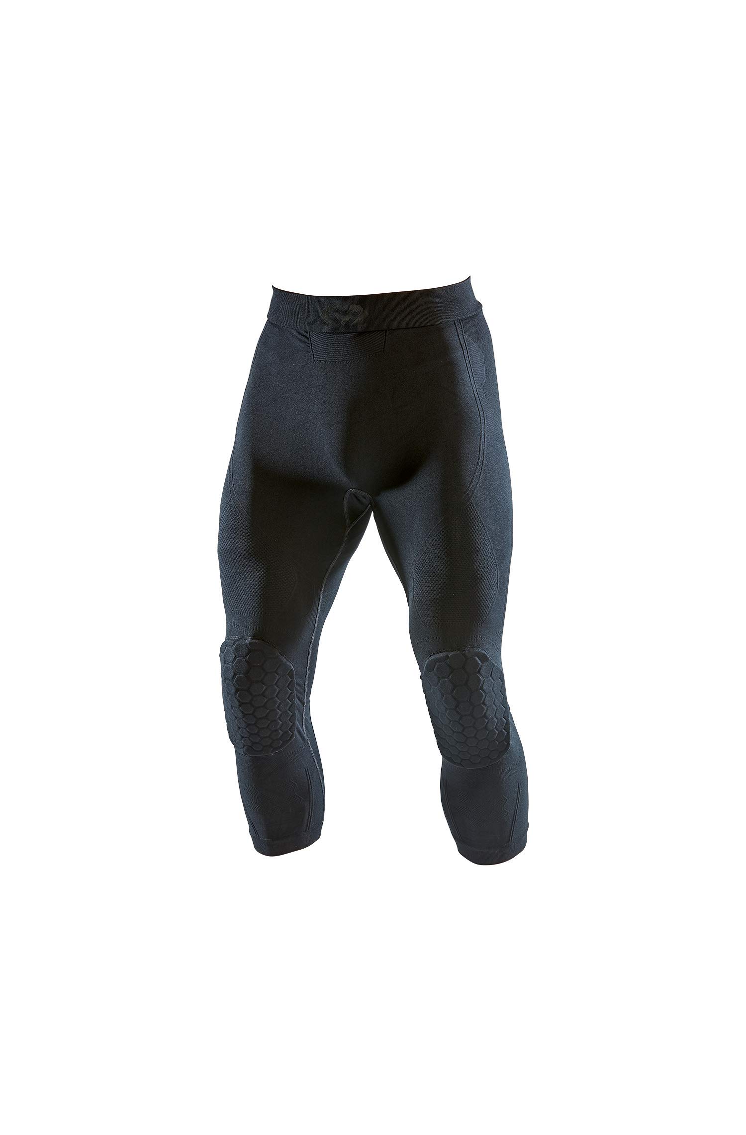 McDavid unisex adult Running Shorts Hex Elite 2 Pad 3 4 Tight, Black, Medium Large US
