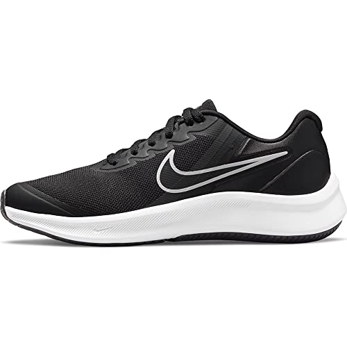 NIKE Girl's Running Shoes, Black Grey Dark Smoke White, 37.5 EU