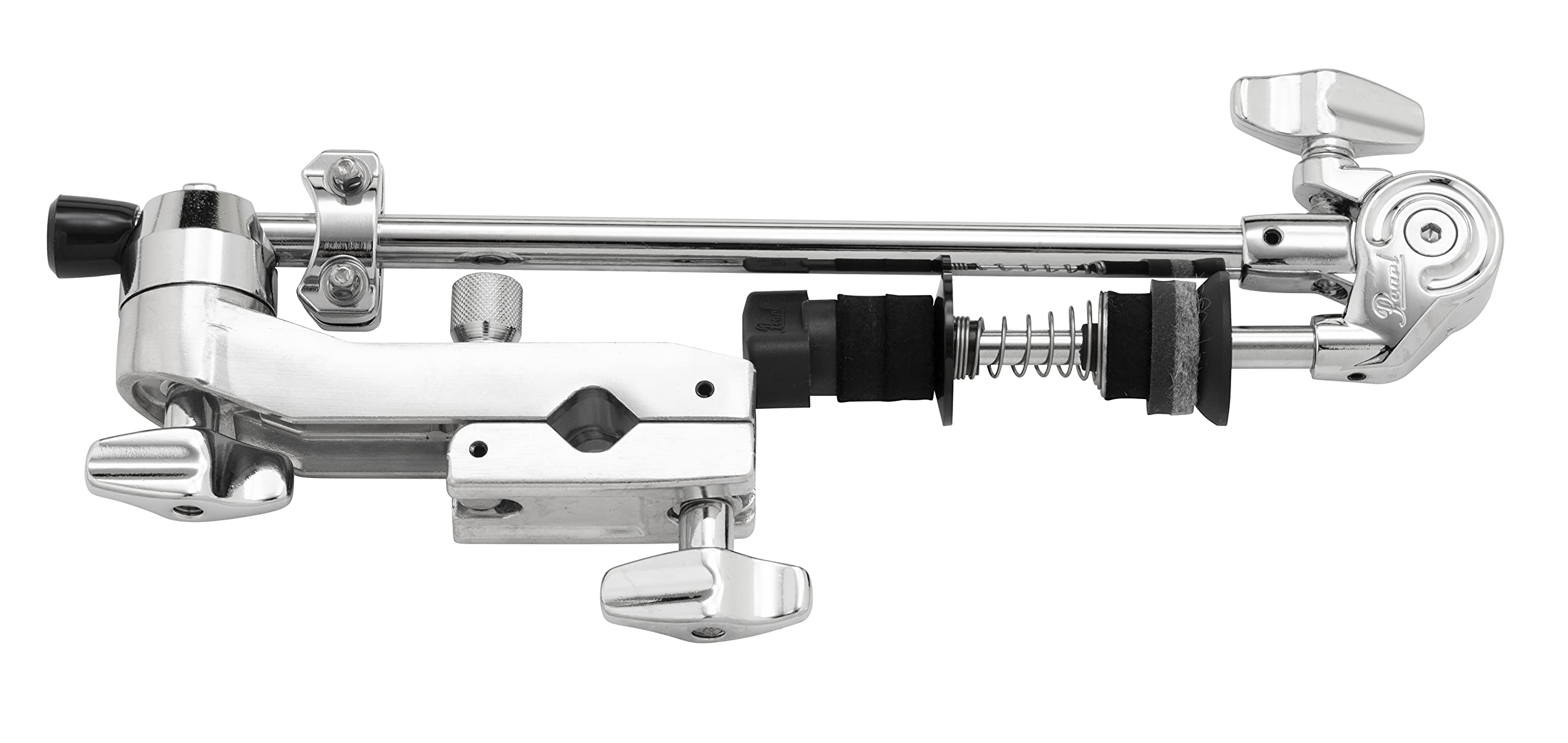 Pearl CLH70 Closed Hi-Hat Holder with 15" Solid Boom Arm, Multi-Angle Mounting Clamp, UniLock Gearless Cymbal Tilter, and Spring-Adjustable Cymbal Spread.