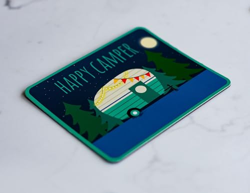 Mendocino California Souvenir 4 Inch Fridge Magnet Happy Camper