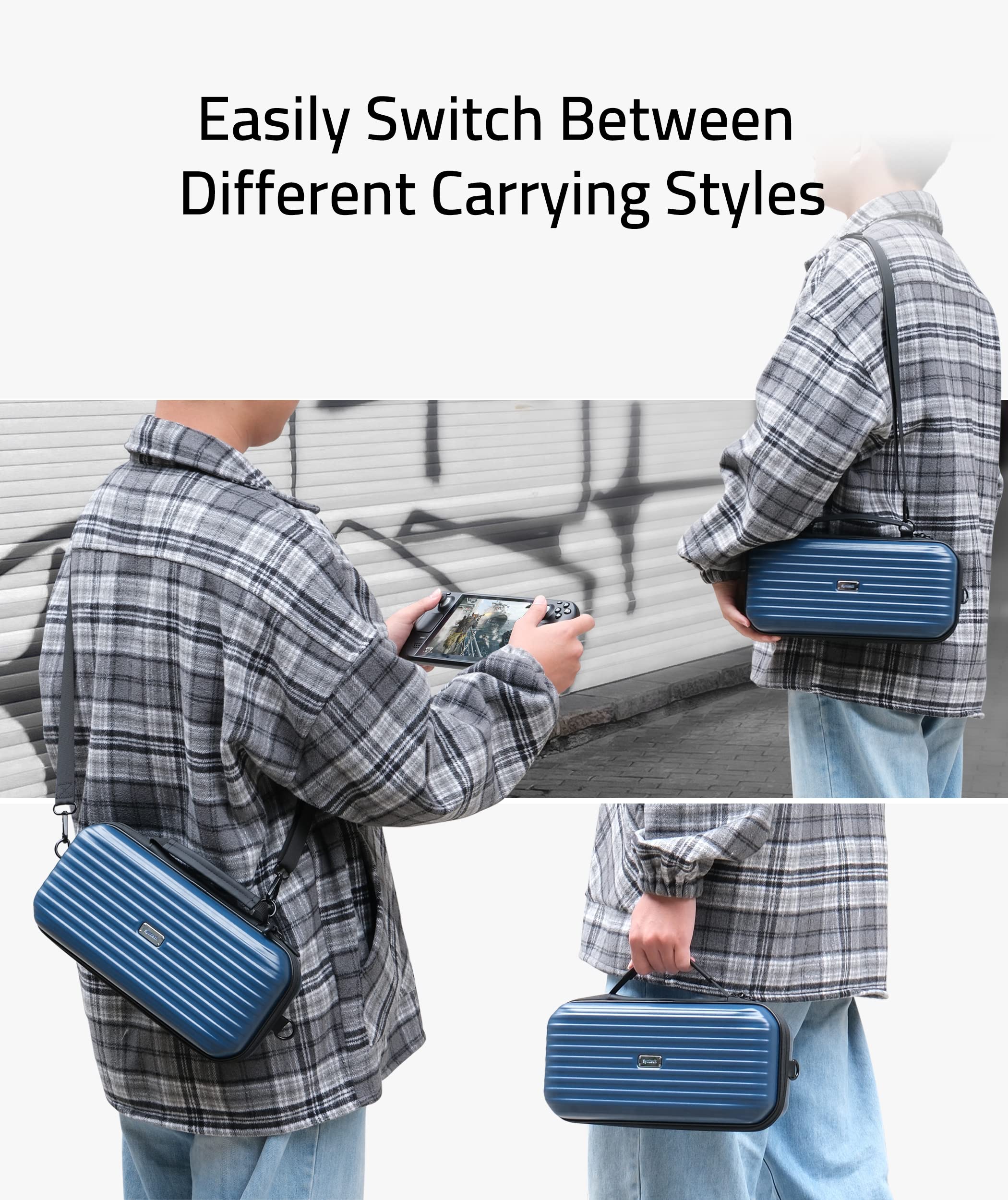 Syntech Hard Carrying Case Compatible with Steam Deck Accessories Console, Protective Case with Detachable Shoulder Strap, Built-in Stand, AC Charger Adapter Storage Space,Suitable for Travel&Storage
