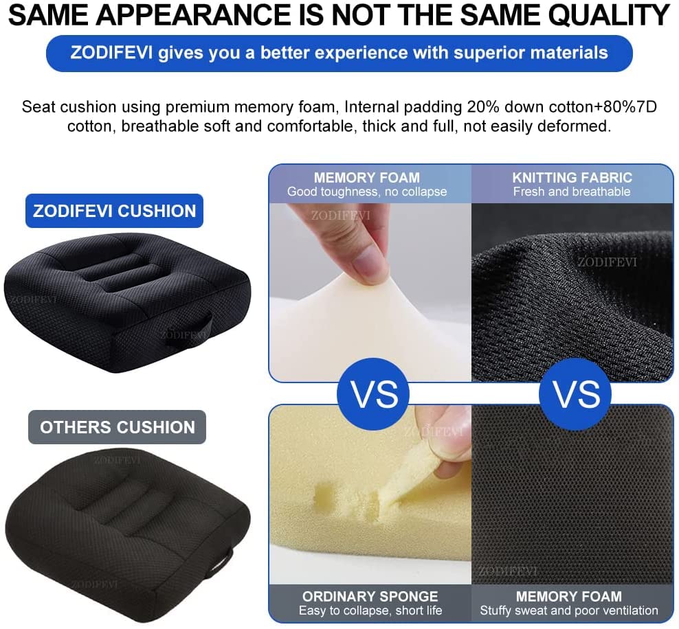 ZODIFEVI Car Booster Seat Cushion Driver Posture Cushion Heightening Height Boost Mat Portable Car Seat Pad Ideal for Office, Home (Blue)