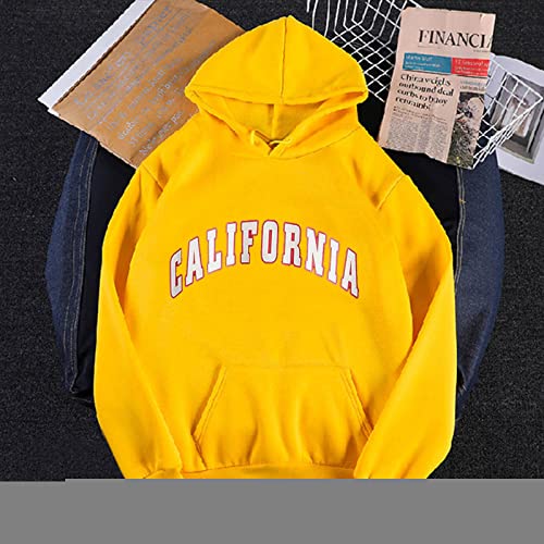 Women Tops Long Sleeve Solid Color Basic Hoodies Running Pullovers Tops Classic All-match Hoodies Jacket With Hood and Zip Yellow
