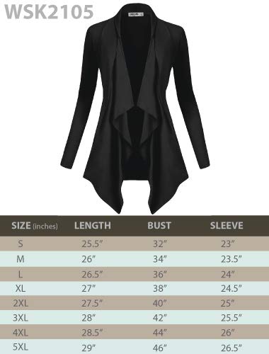 LL Women's Drape Front Open Cardigan Long Sleeve Irregular Hem S-5XL Plus Size XXXXL DARK_PURPLE