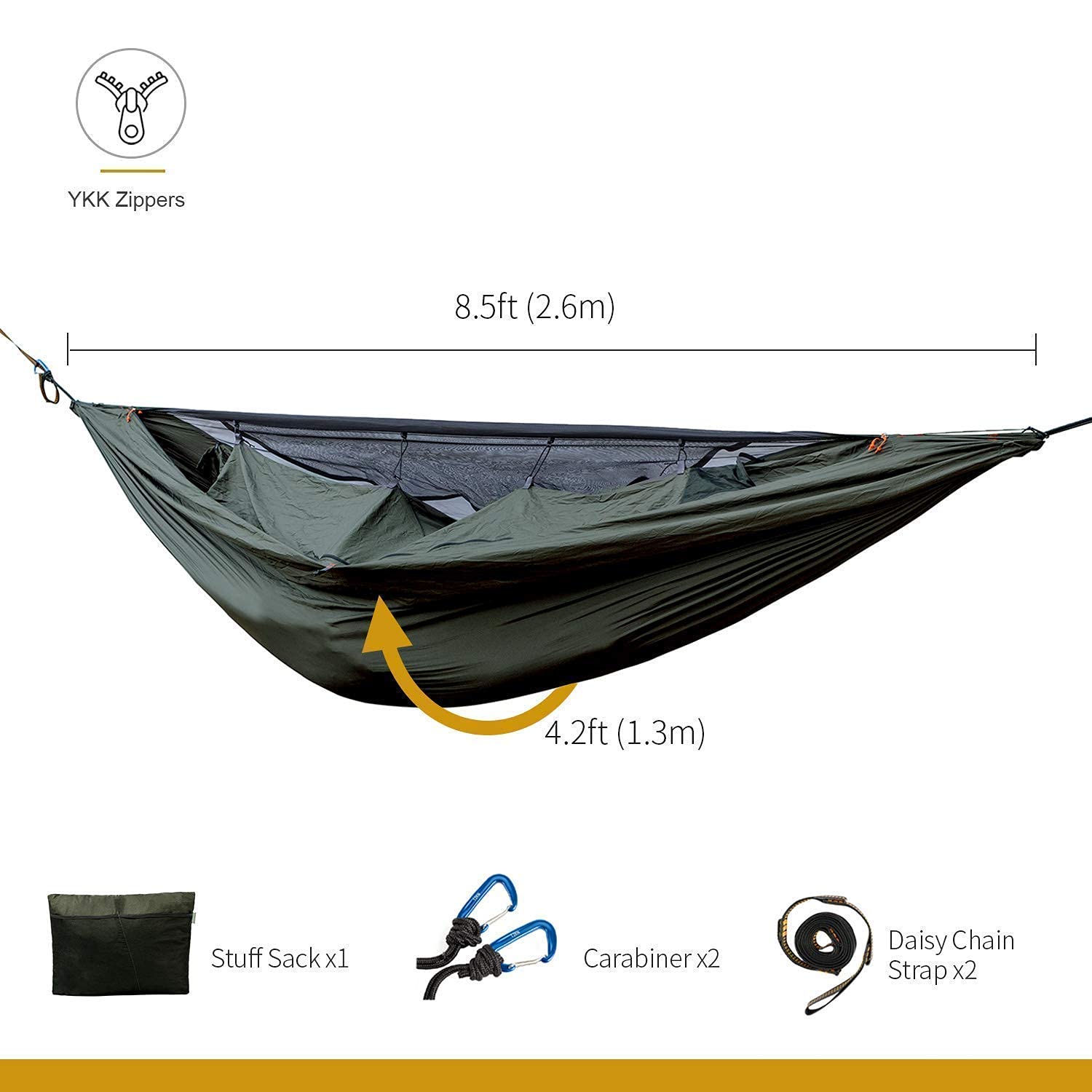 OneTigris Hideout Hammock Underquilt + Bulwark All Season Camping Tarp + KOMPOUND Camping Hammock
