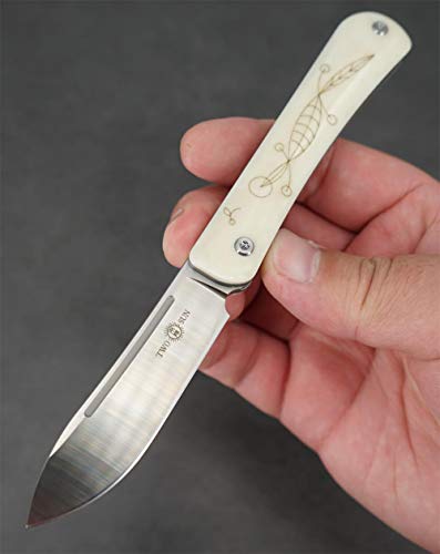 twosun Knives SLIP JOINT M390 Titanium Bone Handle Pocket Folder Knife TS197