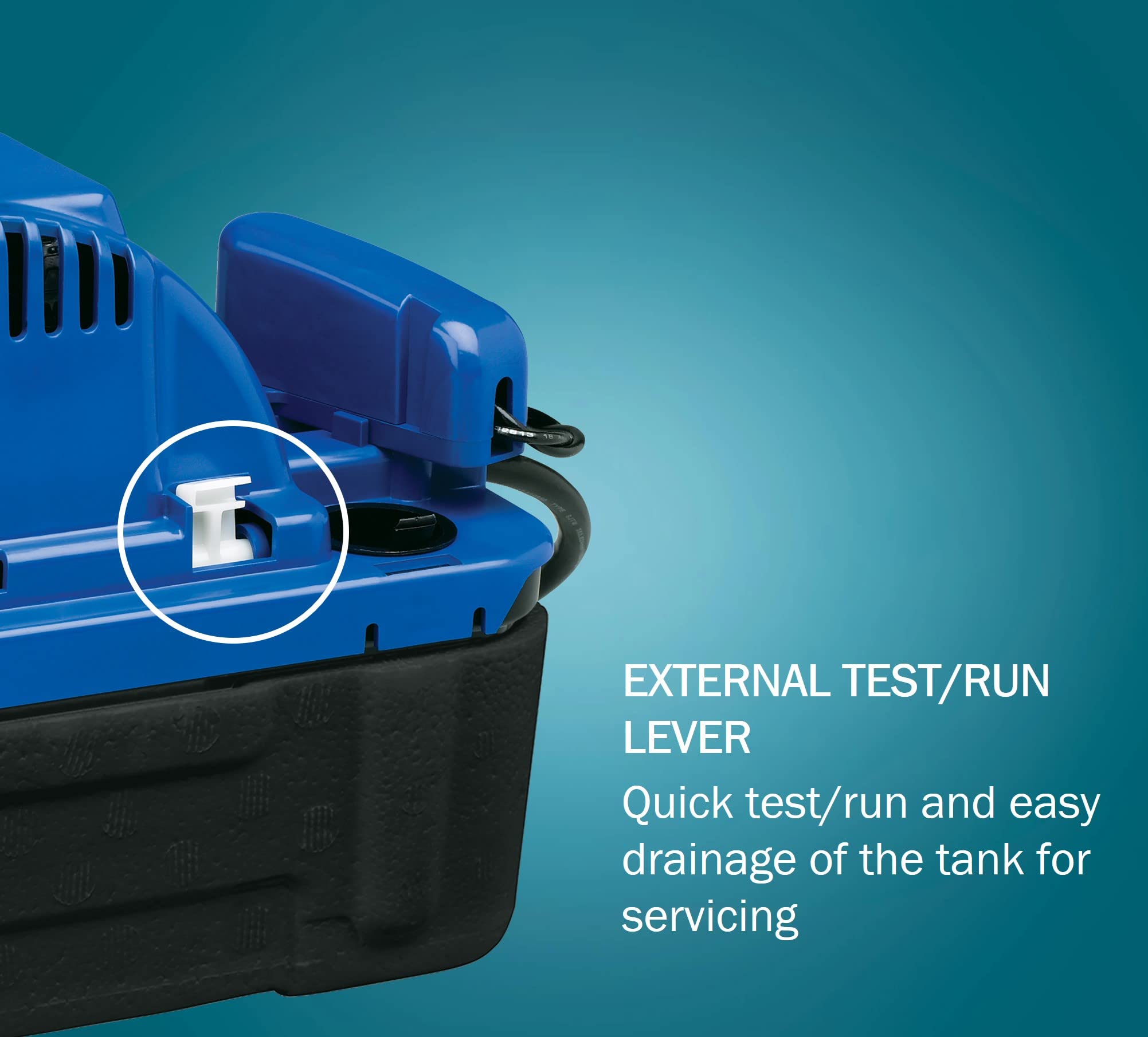 Little Giant 554542, VCMX-20ULS-C 115 Volt, 1/30 HP, 84 GPH, Automatic Condensate Removal Pump, 6-Ft. Power Cord, Safety Switch, Anti-Sweat Sleeve, Blue