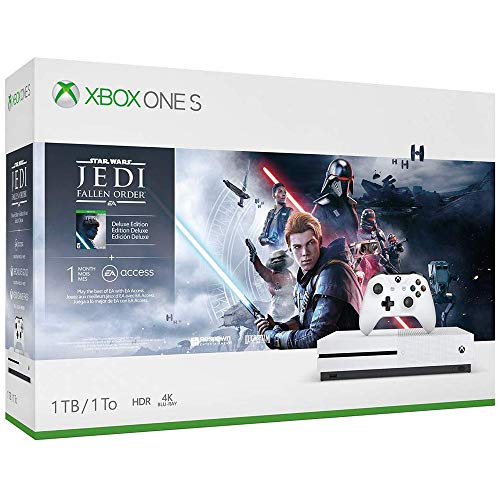 Microsoft 234-01089 Xbox One S 1TB Console with Star Wars Jedi: Fallen Order Bundle Xbox Live 3 Month Gold Membership Xbox Wireless Controller, White