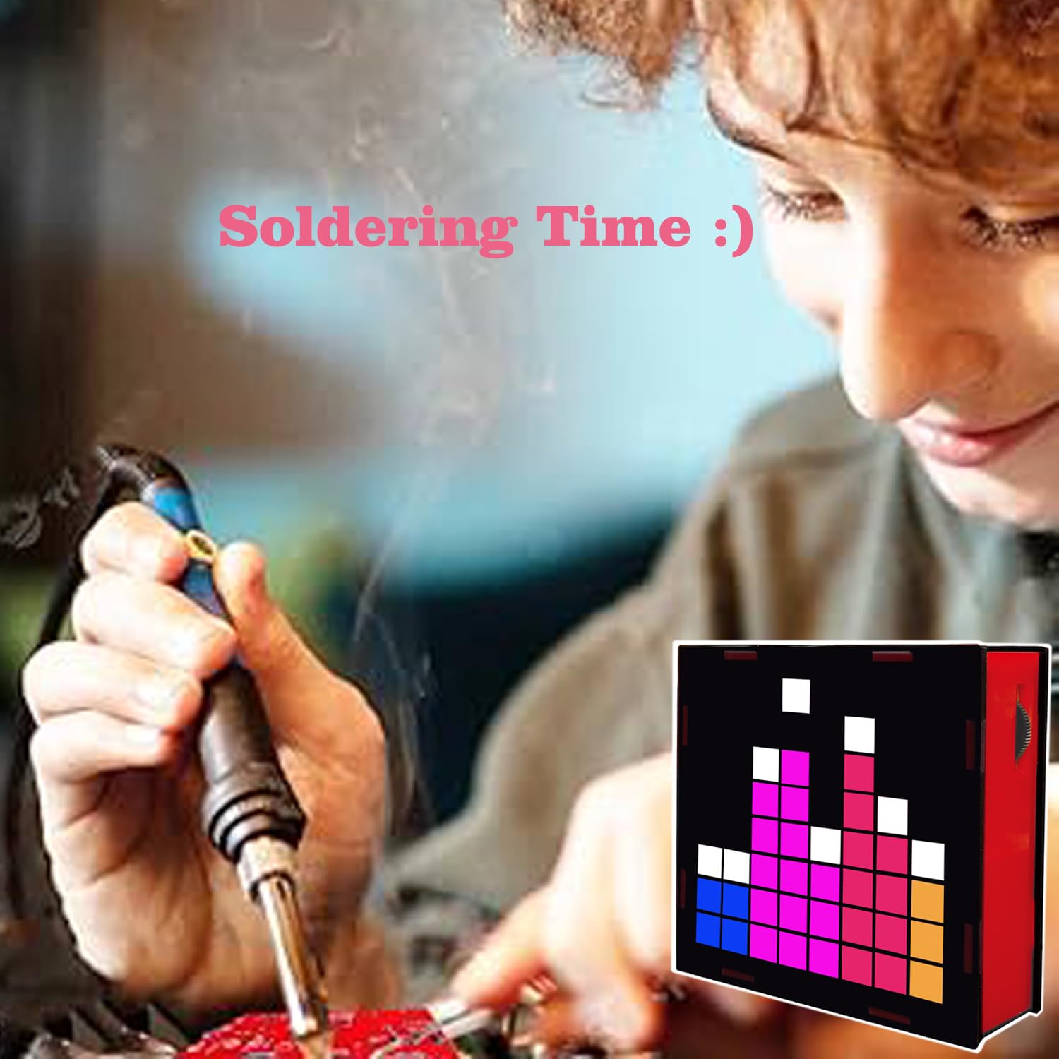 VIGURTIME DIY Music Spectrum Soldering Project Kit, Music Active Pickups with Cool Animation and Pixel Arts for Fun,8x8 RGB Display, Great STEAM Project Kit and Gift for Friends and Family