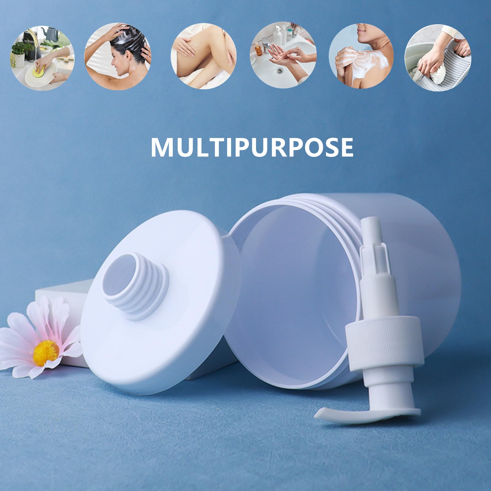 ZOOFOX 9 Pack Plastic Lotion Dispenser, 17 oz Empty Bottles with Pump, Refillable Liquid Container for Dispensing Lotions, Shampoo, Massage Oil, Dish Soap, Bathroom, Kitchen Sink