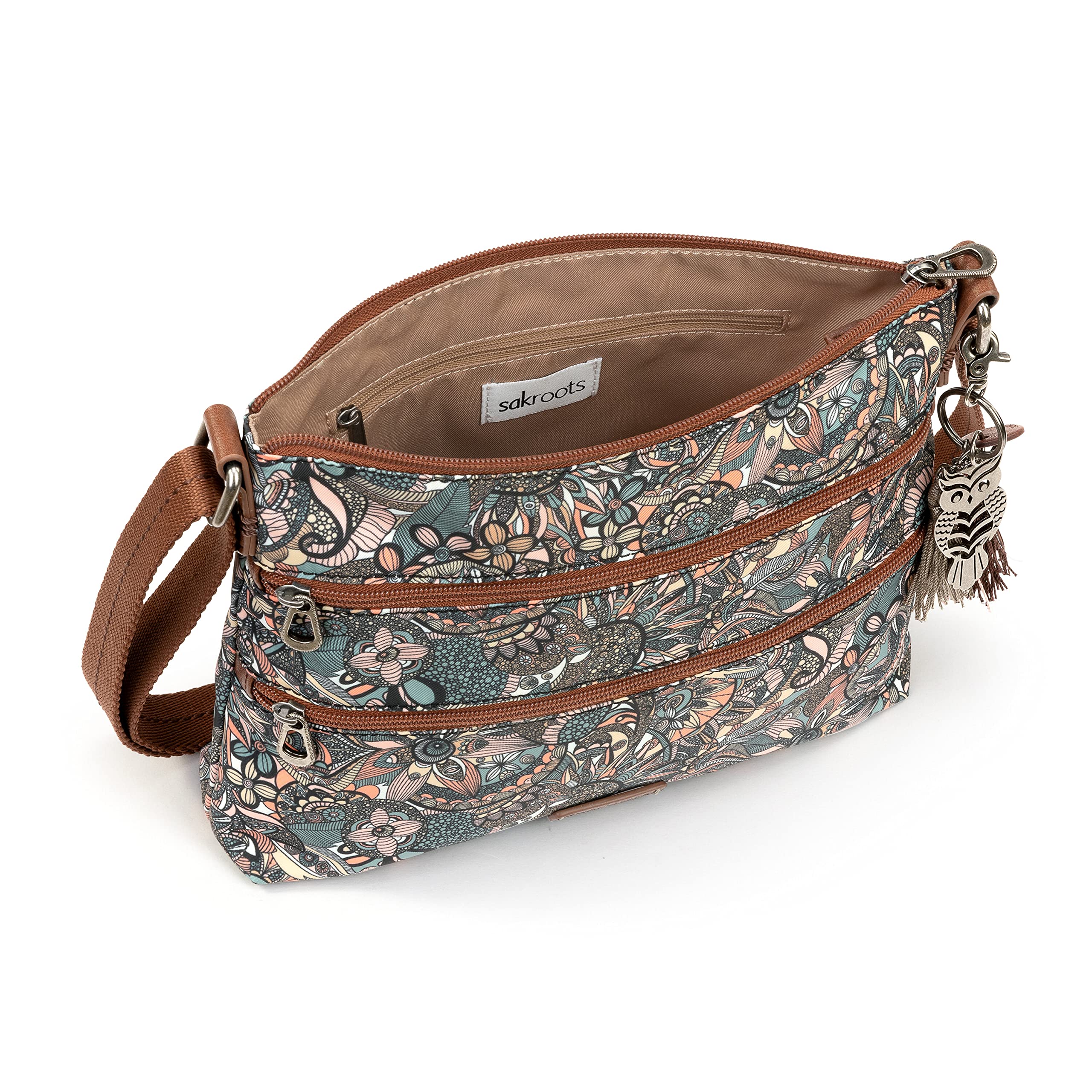 Sakroots Artist Circle Basic Crossbody in Eco Twill, Adjustable Crossbody Strap, Sienna Spirit Desert