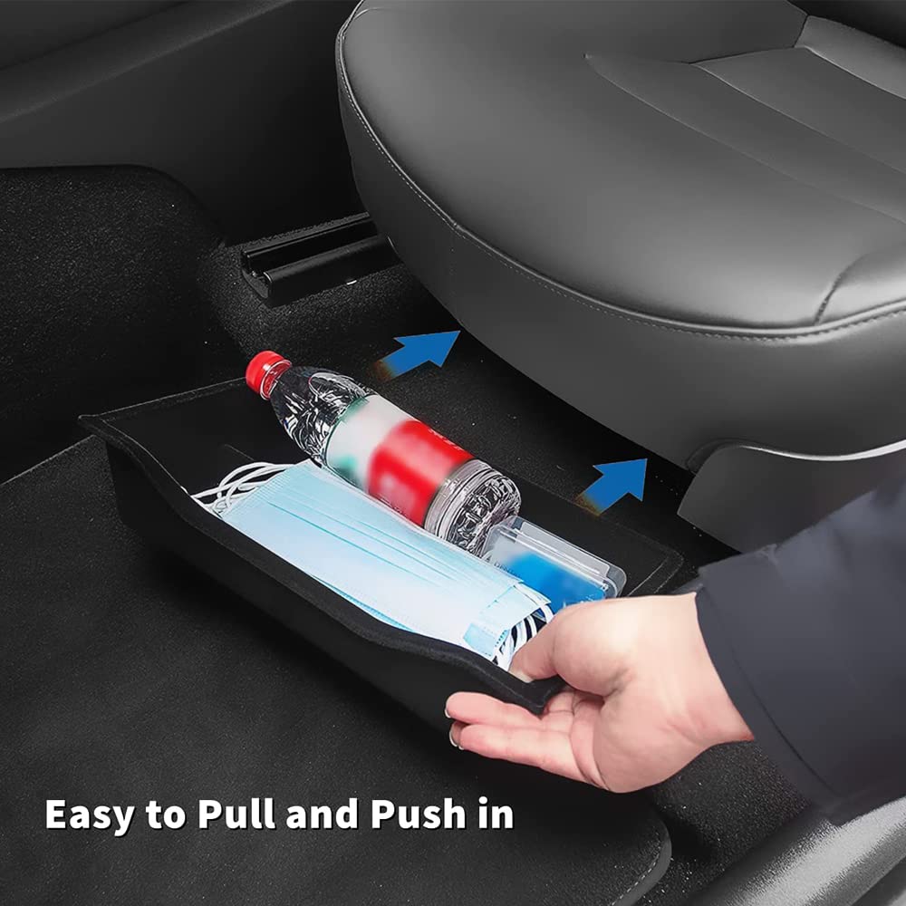 Pedigree Tesla Model Y 2020-2021 Under Seat Storage Box Main and co-pilot passenger Seat storage box Hidden Tray Box neat and tidy Tesla Model Y Accessories