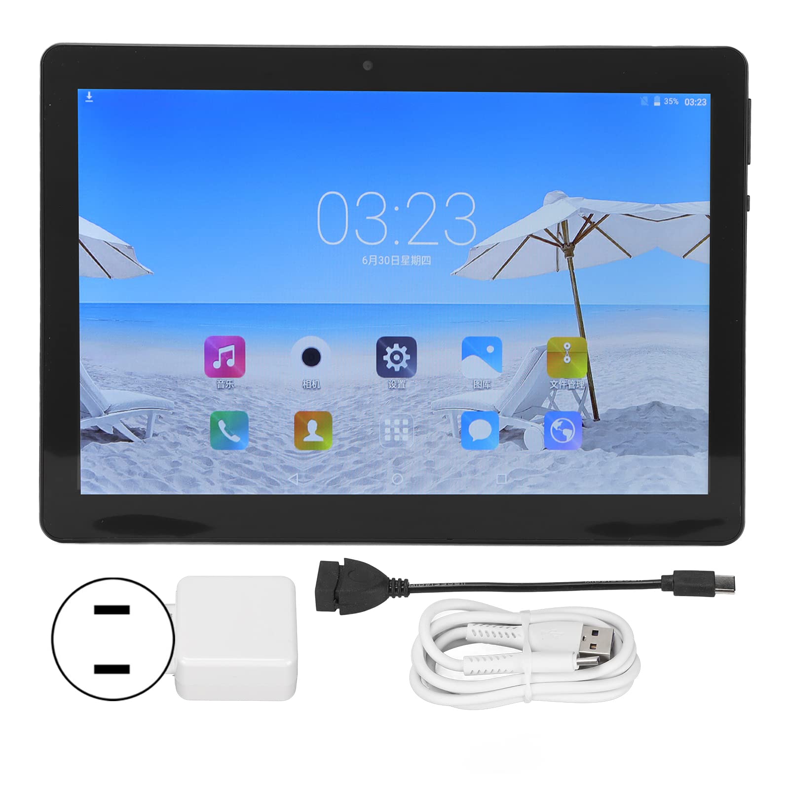 MAVIS LAVEN Tablet PC, 100‑240V 3G LTE Mobile Phone Tablet 128GB Extended for Android 10.1in Tablet for Entertainment (US Plug 100V to 240V)